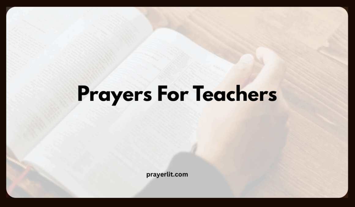 35 Powerful Prayers For Teachers (2025) - PrayerLit