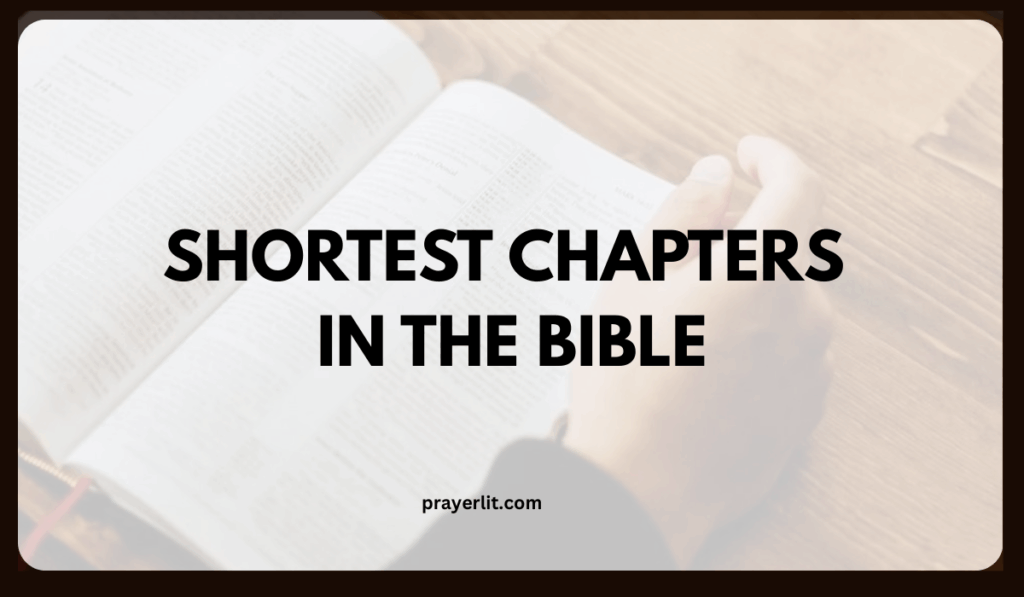 Shortest Chapters in the Bible (Old and New Testaments) 2026 - PrayerLit
